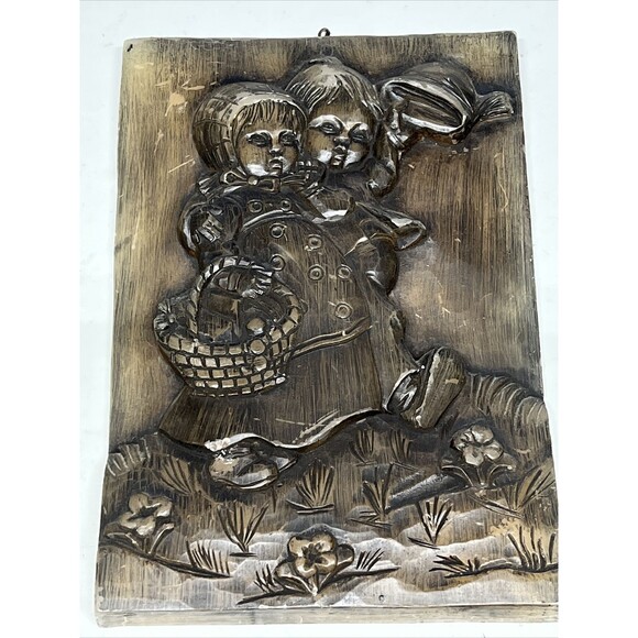 Unbranded | Art | Vintage Wax Plaque Children Folk Art Sculpture 3d Old ...